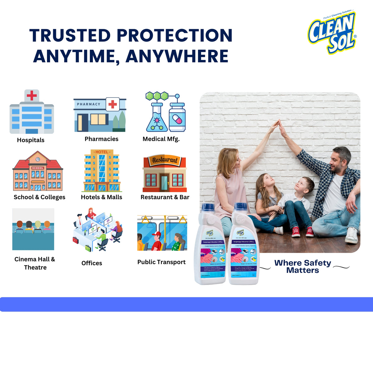 Cleansol Isopropyl Alcohol (70%) Spray Liquid | Multipurpose Disinfect