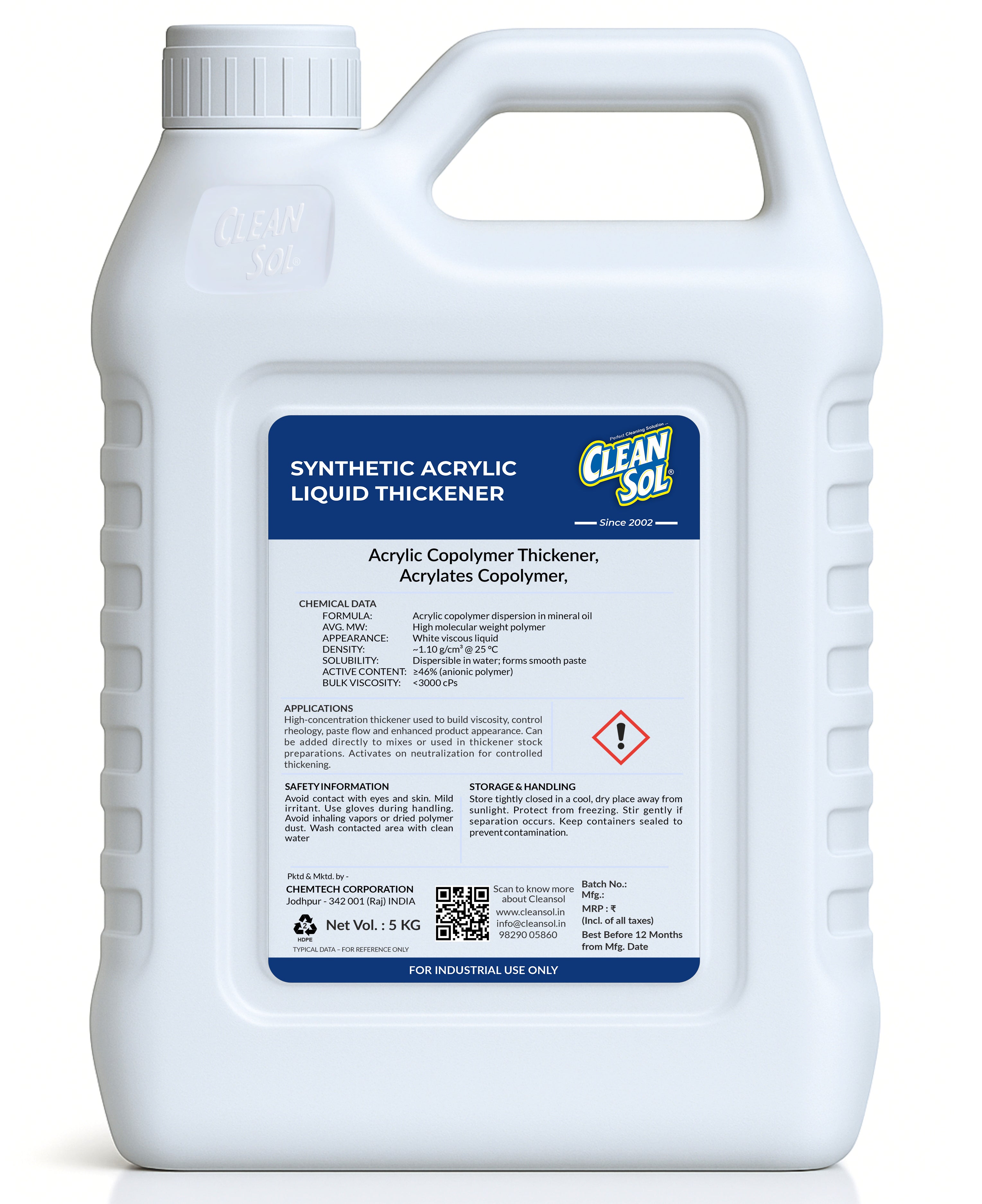 Cleansol Acrylic Thickener | Viscosity Modifier for Cleaning & Formulations